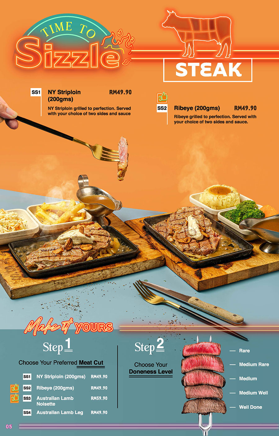 Menu : NY Steak Shack ~ Steak, Burgers & Shakes